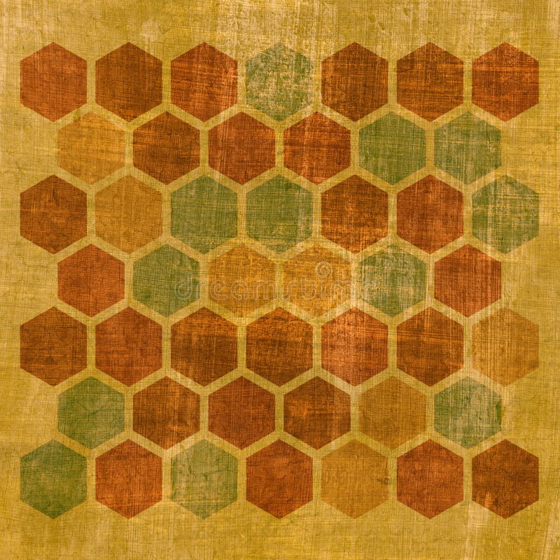 Grunge Geometric Hexagon Pattern Stock Illustration - Illustration of ...