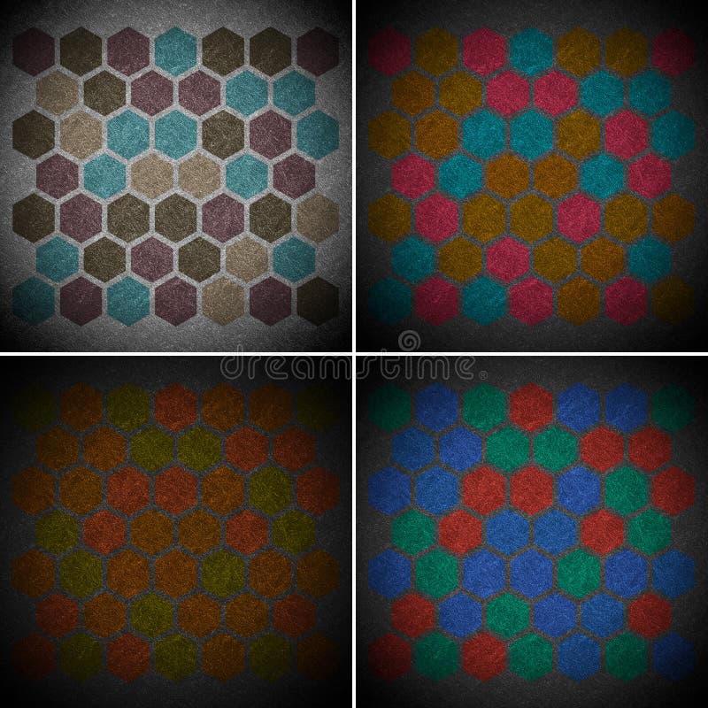 Grunge Geometric Hexagon Pattern Stock Illustration - Illustration of ...