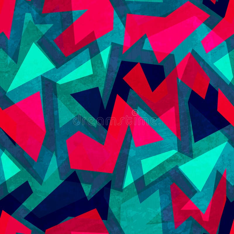 Grunge Geometric Seamless Texture Stock Vector - Illustration of ...