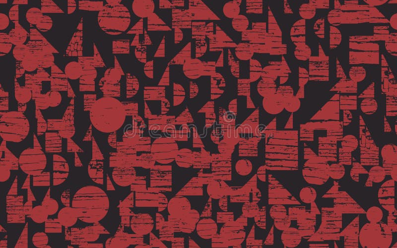 Grunge Geometric Shapes Seamless Pattern Color Set Stock Illustration ...