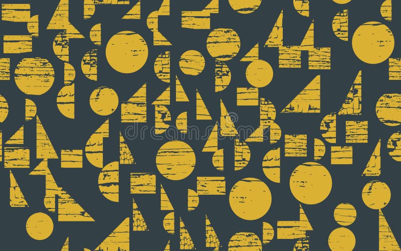 Grunge Geometric Shapes Seamless Pattern Color Set Stock Illustration ...