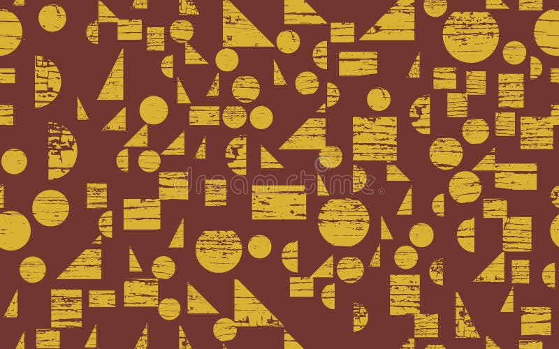 Grunge Geometric Shapes Seamless Pattern Color Set Stock Illustration ...
