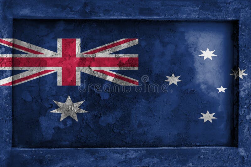 Grunge Gothic Rock Frame with Blending Australia Flag Stock ...