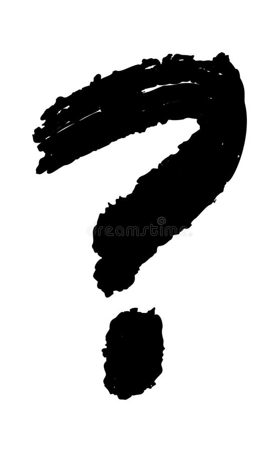 Grunge Graphic Question Mark Brushstroke Stock Vector - Illustration of ...