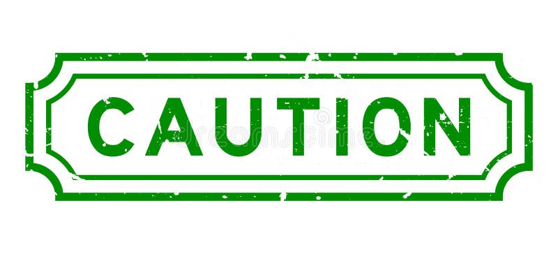 Grunge Green Caution Word Rubber Stamp on White Background Stock Vector ...