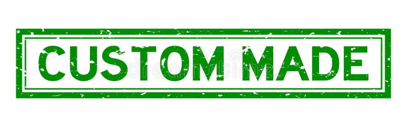 Grunge Green Custom Made Word Square Rubber Stamp on White Background ...