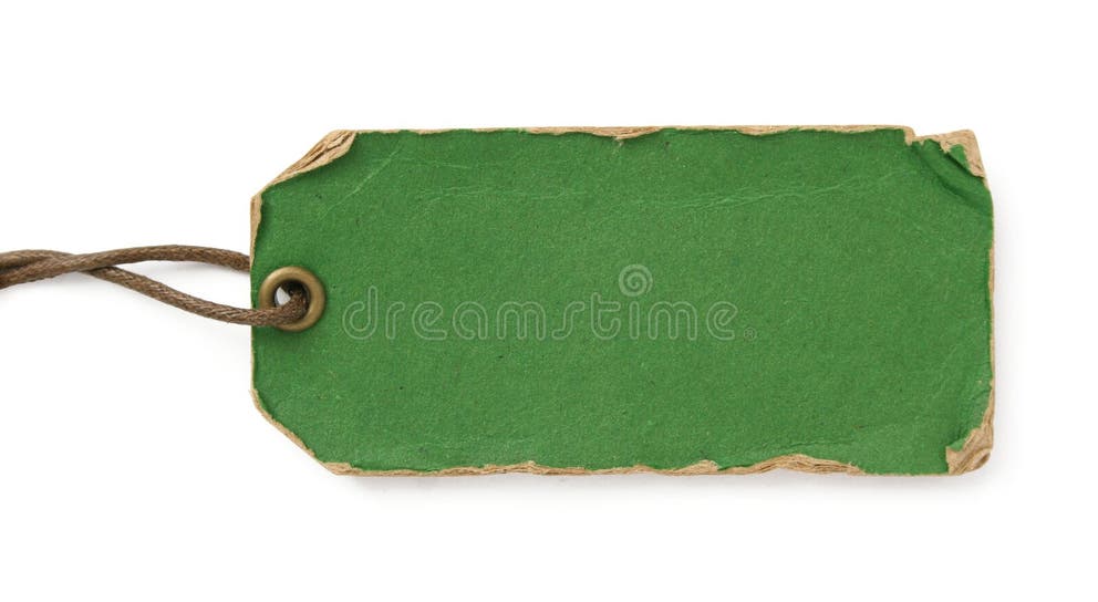 Grunge Green Tag with Brown Thread Stock Photo - Image of retro, green ...