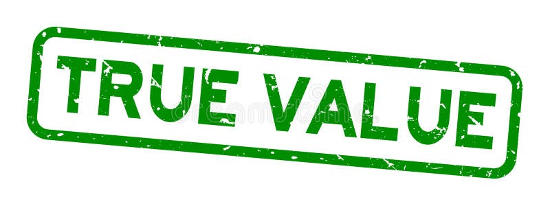 Grunge Green True Value Word Square Rubber Stamp on White Background ...