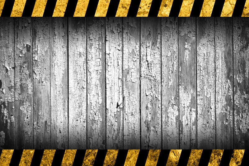Grunge Grey Brick Wall Background with Warning Stripes Stock ...