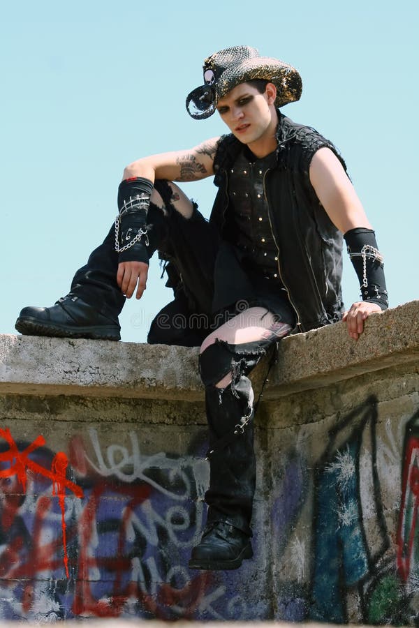 Grunge Guy stock photo. Image of goth, cowboy, punk, caucasian - 20428024