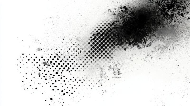 Grunge and Halftone Abstract Black and White Texture Background. Stock ...