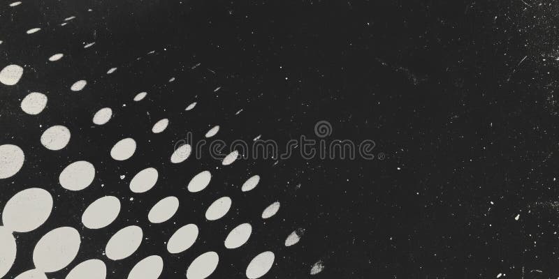 Grunge Halftone Texture Featuring Random Scattered Dots on a Black ...