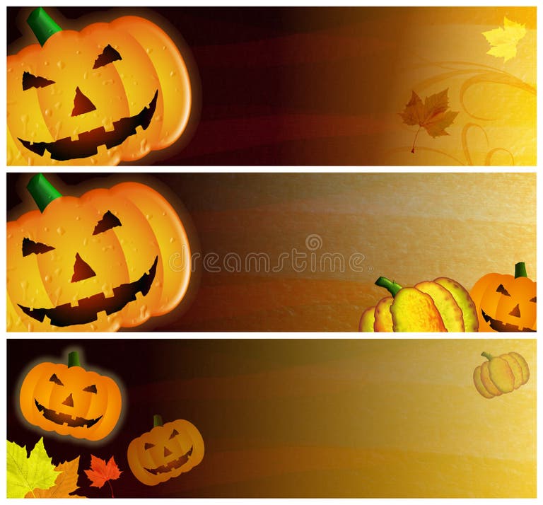 Grunge Halloween Headers stock illustration. Illustration of autumn ...