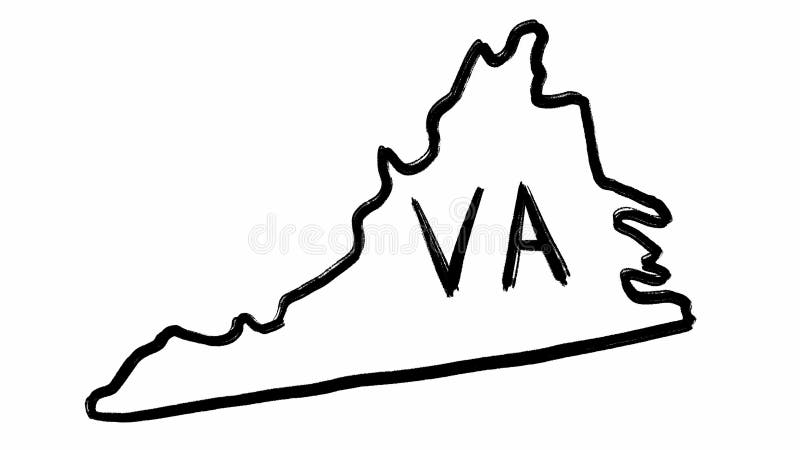 Grunge Hand Drawn Map of America and Virginia Filmed in Full Stack of ...