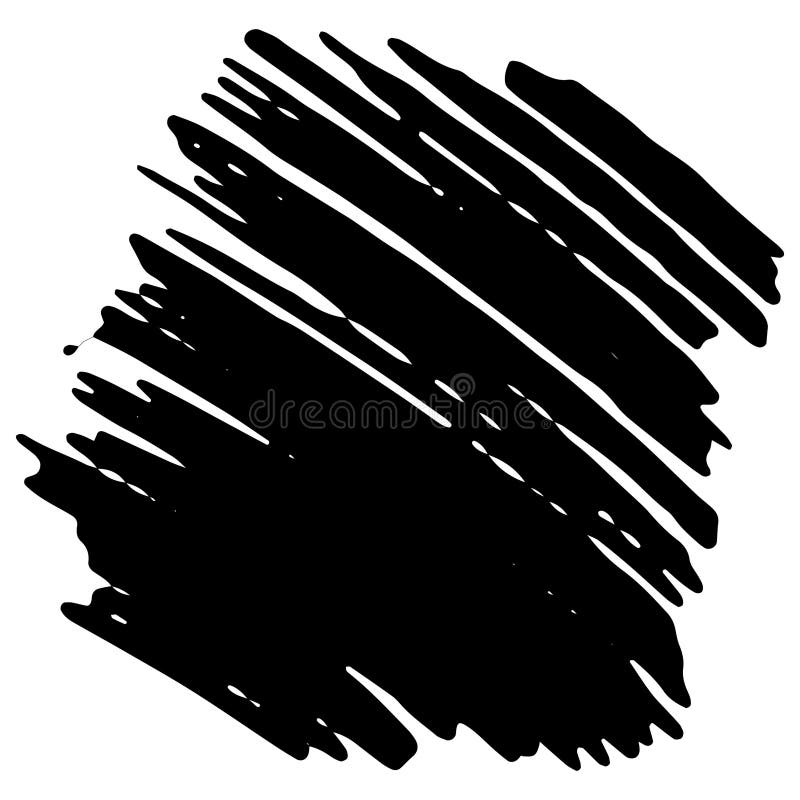 Grunge Hand Drawn Paint Stroke. Brush Scribble Vector Illustration ...