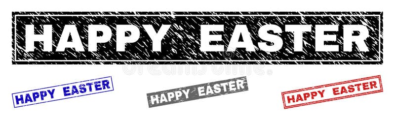 Grunge HAPPY EASTER Scratched Rectangle Watermarks Stock Vector ...