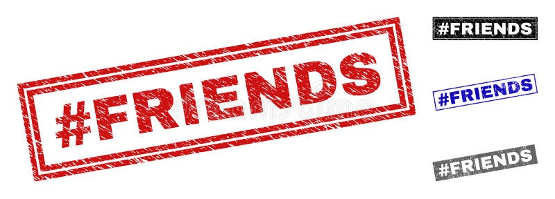 Grunge Hashtag FRIENDS Textured Rectangle Stamps Stock Vector ...