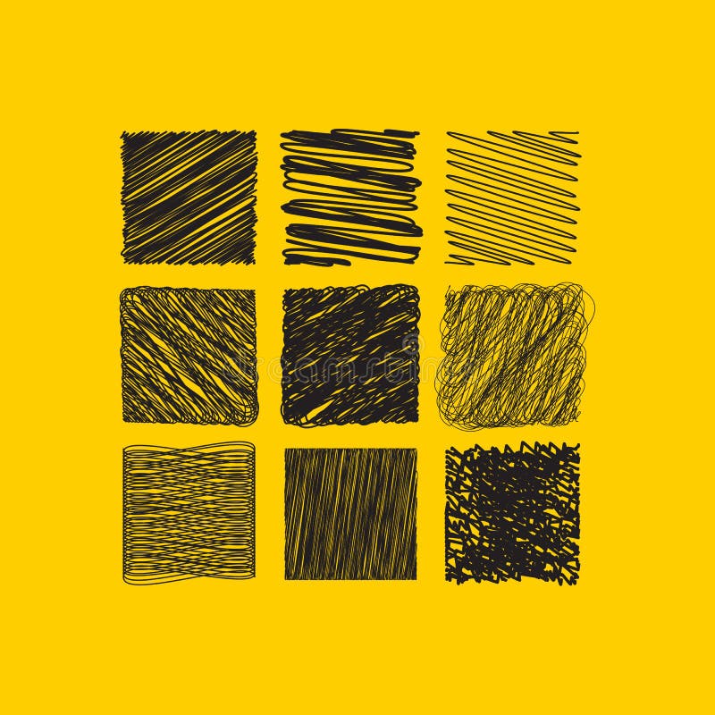 Grunge Hatched Set of Squares Stock Vector - Illustration of border ...