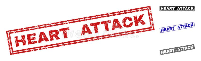 Grunge HEART ATTACK Scratched Rectangle Watermarks Stock Vector ...