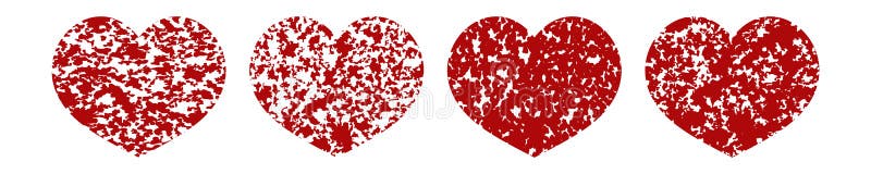 Grunge Heart Stamp Red Shape. Rubber Texture Stock Vector ...