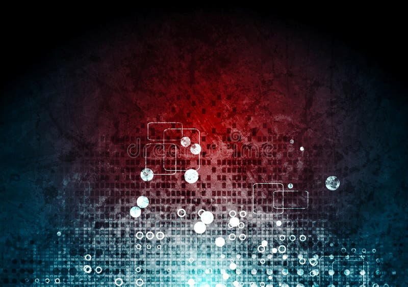 Grunge Hi-tech Red Blue Background Stock Vector - Illustration of ...