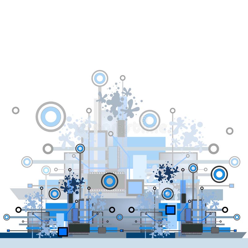 Grunge & Hi-tech Vector Background. Stock Vector - Illustration of ...