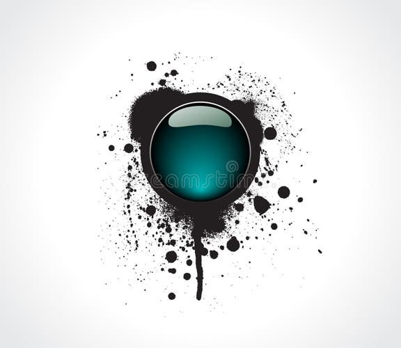 Grunge & Hi-tech Vector Button. Stock Vector - Illustration of internet ...