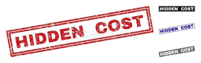 Grunge HIDDEN COST Scratched Rectangle Stamps Stock Vector ...
