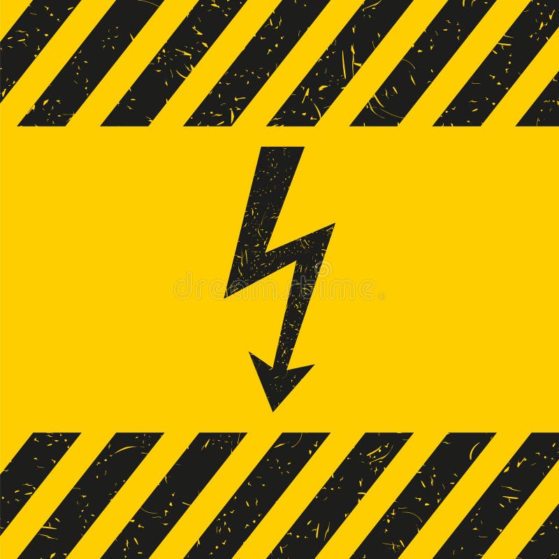 High Voltage Sign on Yellow Metal Board. Vector. Stock Vector ...