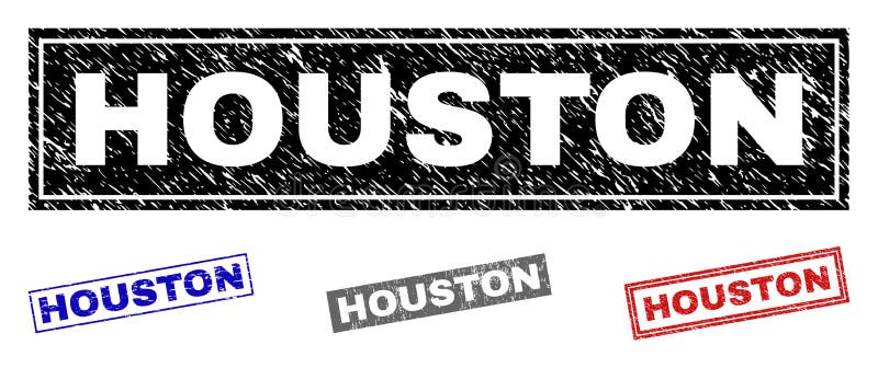 Scratched Houston Stamp Seal and Geometric Horizontal Exchange Arrows ...