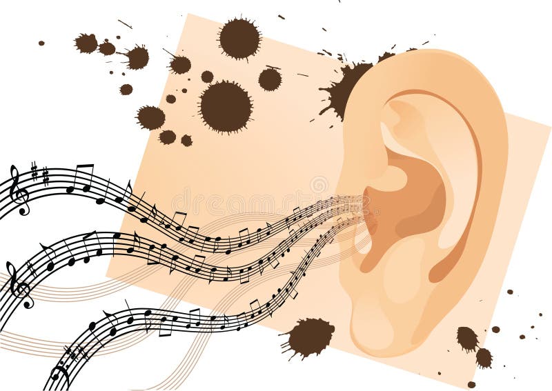 Grunge human ear stock vector. Illustration of musical - 5881798