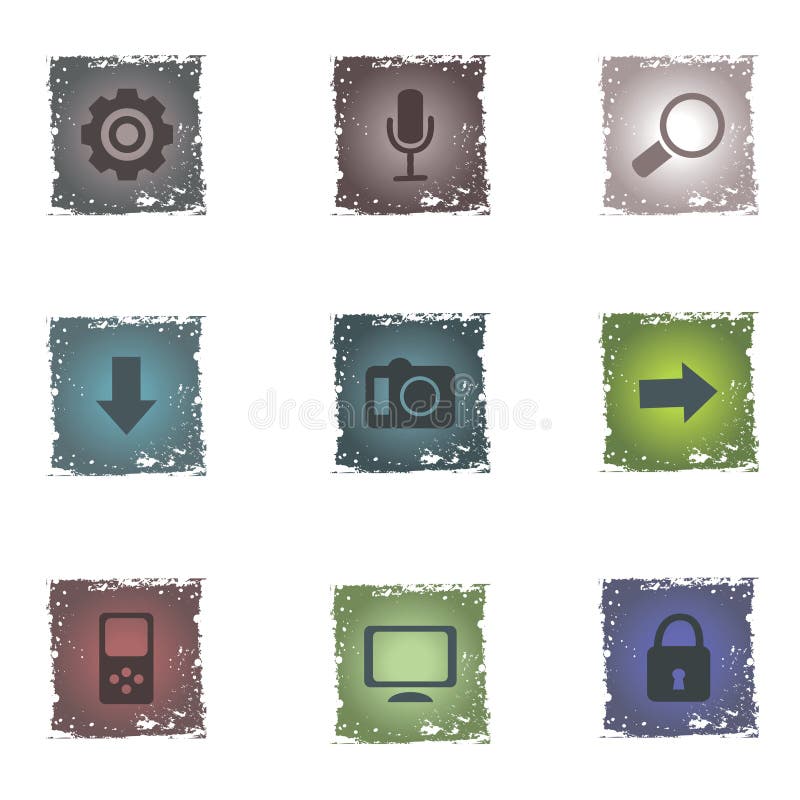 Grunge icon collection stock vector. Illustration of mobile - 43625195