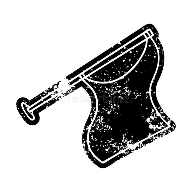 Grunge Icon Drawing of a White Flap on Pole Stock Vector - Illustration ...