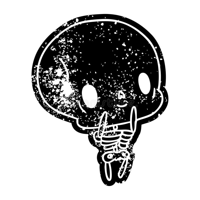 Cartoon Kawaii Cute Dead Skeleton Halloween Spooky Bones Undead Art ...