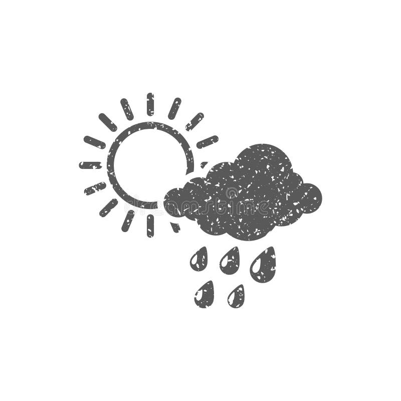 Grunge icon - Rain cloud stock vector. Illustration of cloudy - 193631058