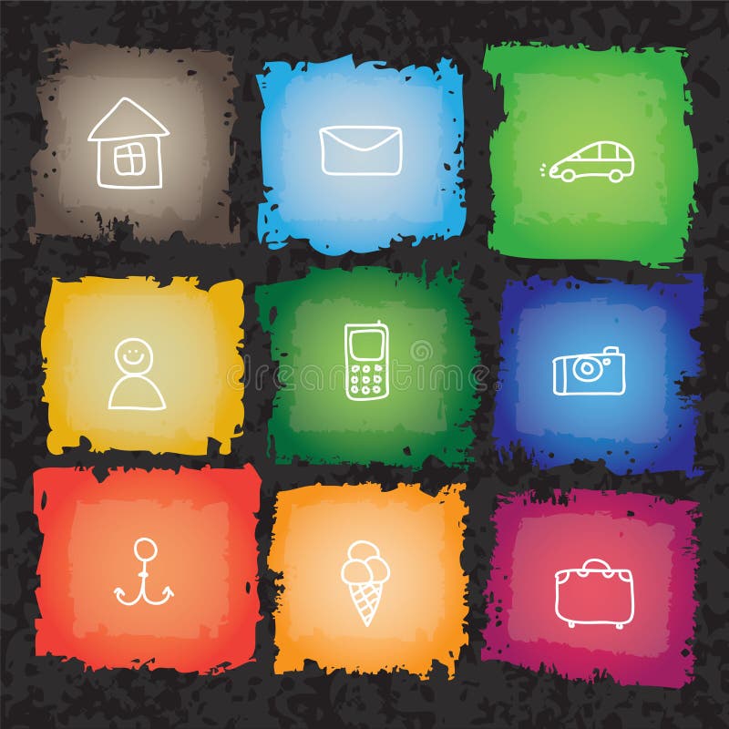 Grunge icons stock vector. Illustration of icons, sign - 46673655