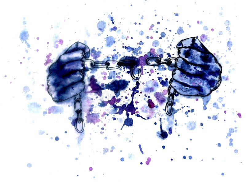 Hands in Chains Sketch stock illustration. Illustration of human - 91206454