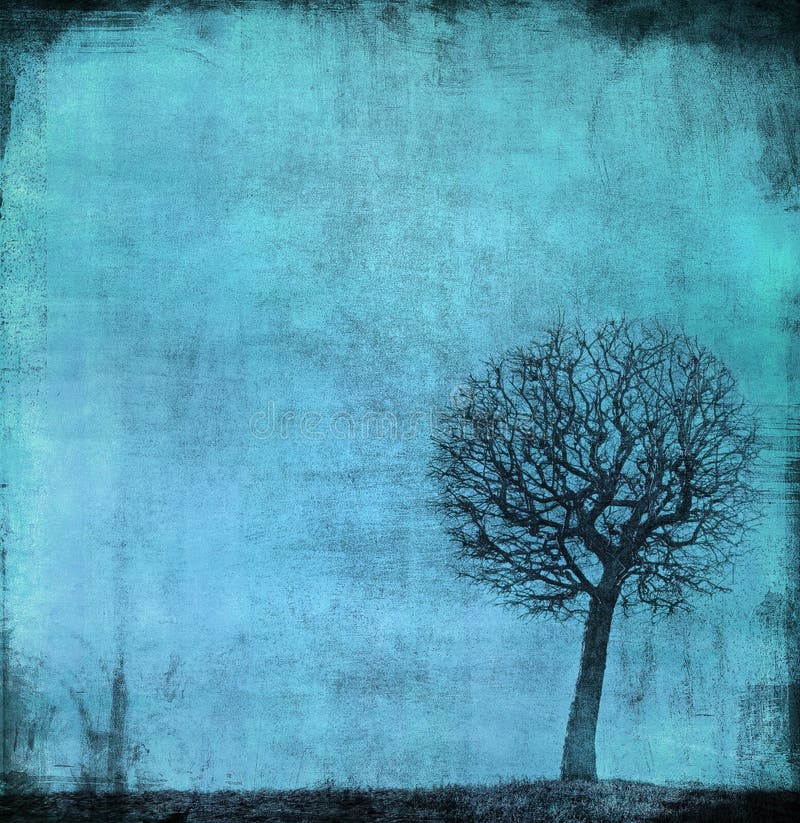 Grunge Image Of A Tree On A Vintage Paper Stock Photo - Image of retro ...