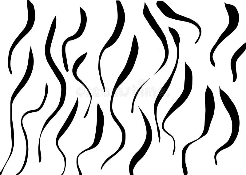 Grunge Ink Curle Wave Brush Strokes Illustration. Stock Vector ...