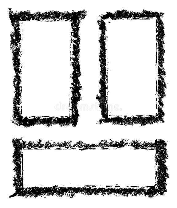 Grunge Ink Rectangle Frame Trio Stock Illustration - Illustration of ...