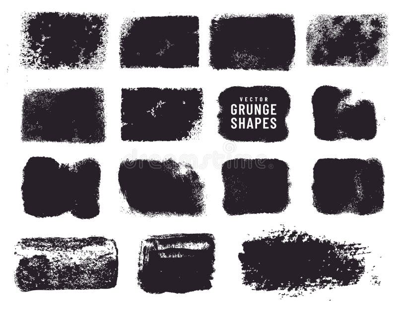 Grunge Ink Shapes. Vector Rectangular Stains Stock Vector ...