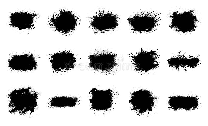 Grunge Ink Splatter Banner Collections Stock Vector - Illustration of ...