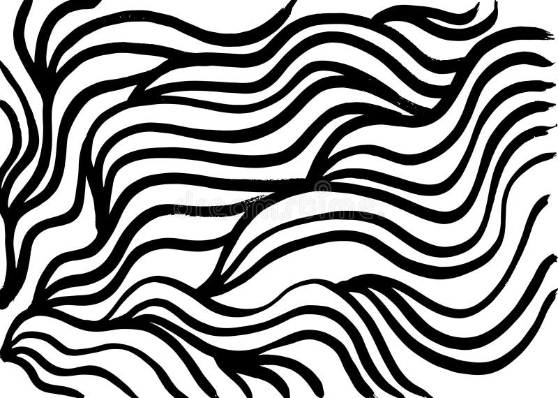 Grunge Ink Wave Brush Abstract Texture Stock Vector - Illustration of ...