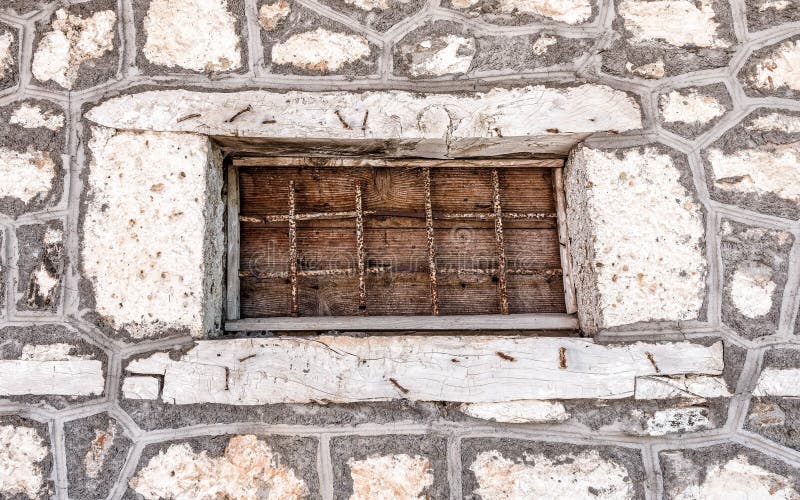 Grunge Iron Railings Secured Window Frame Stone Wall Stock Photos ...
