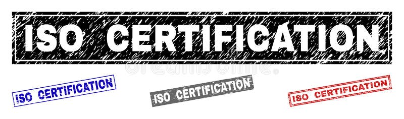 Scratched ISO CERTIFICATION Framed Rounded Rectangle Stamp Stock Vector ...