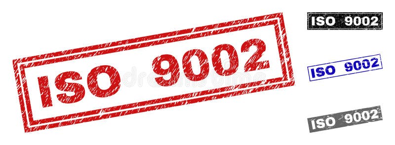 Grunge ISO 9002 Scratched Rectangle Watermarks Stock Vector ...