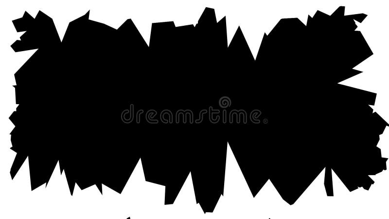 Grunge Jagged Black Banner Silhouette on White Stock Video - Video of ...