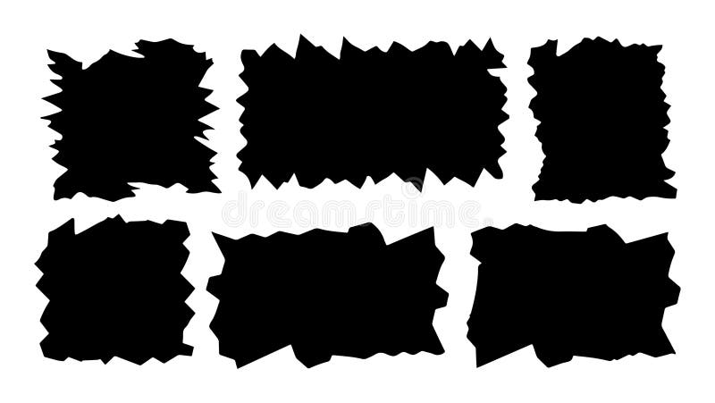 Grunge Jagged Rectangles Black Silhouettes. Abstract Torn Rectangles ...