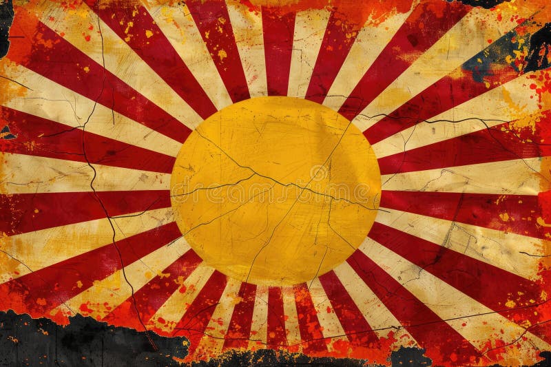 Grunge Japanese Flag with the Sun in the Middle. Suitable for Various ...