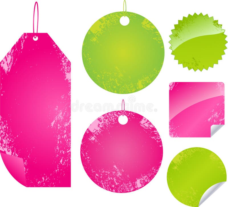 Grunge Labels and Stickers Set Stock Vector - Illustration of ...